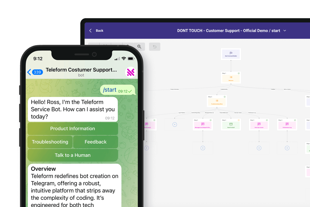 Teleform • Visual Chatbot Builder for Telegram